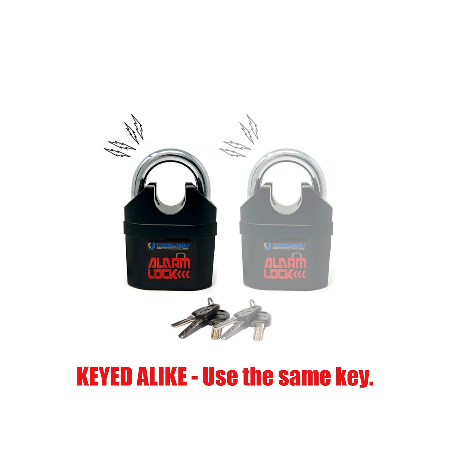 Alarm Padlock (Keyed Alike) – Thunderbolt Locks